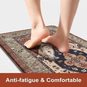 Accents | New Set Of 2 Red Farmhouse Kitchen Mat Antifatigue Cushioned ...